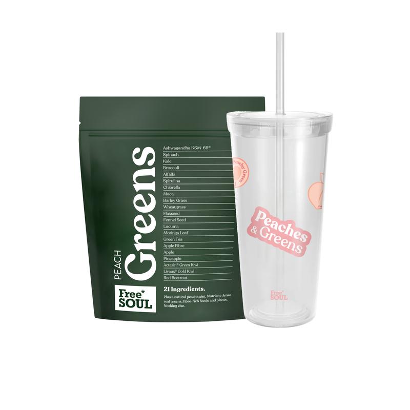 Peaches & Greens Sip Cup by Free Soul – Reusable Sip Cup Tumbler ...