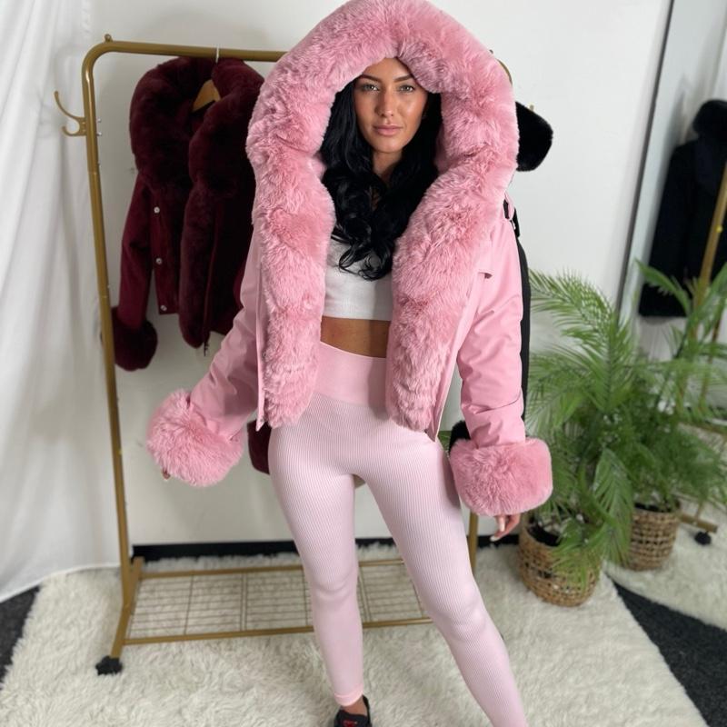 Quiz Stone Faux Fur Bomber Jacket fashion coat - TikTok Shop UK