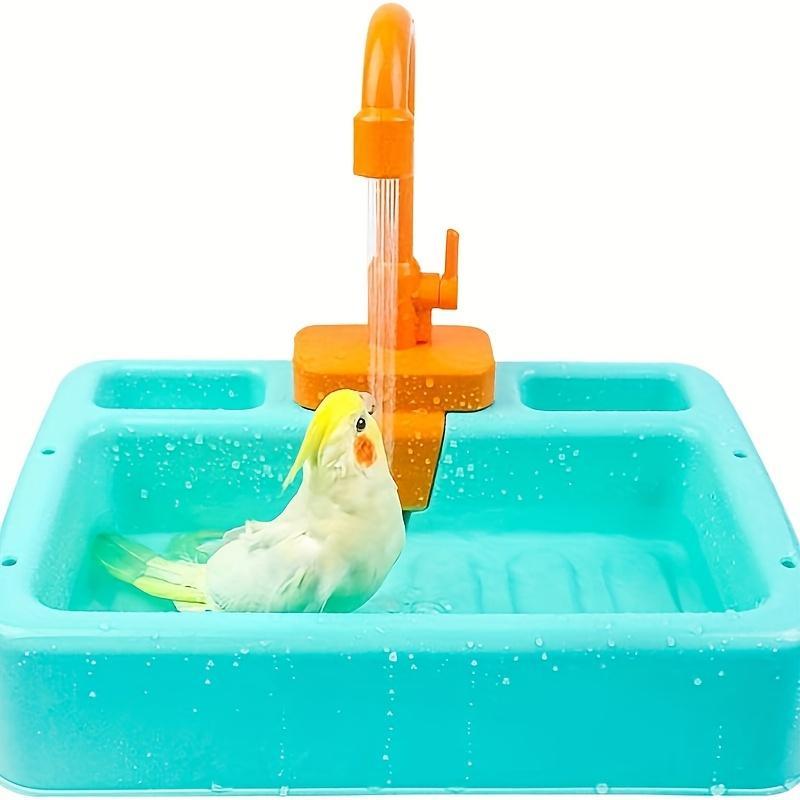 Large Bird Bath Tub Toy for Parrots, Cage Accessories for Small Medium ...