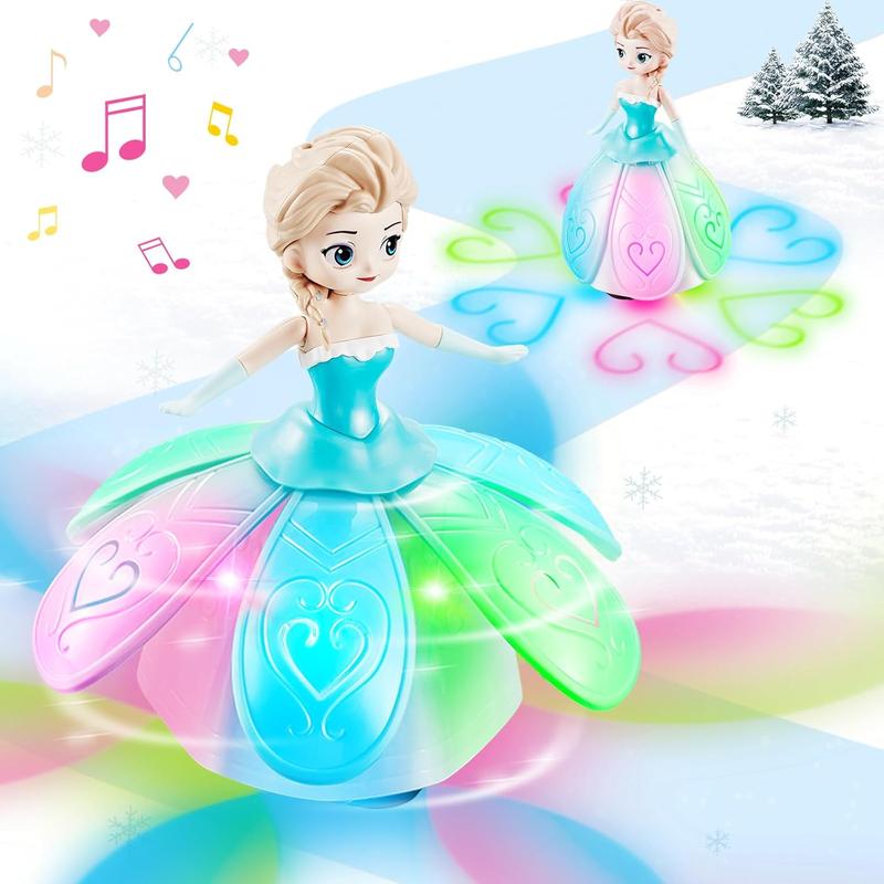Dancing Elsa Princess Doll Musical Box Toy, Electric Rotating Music ...