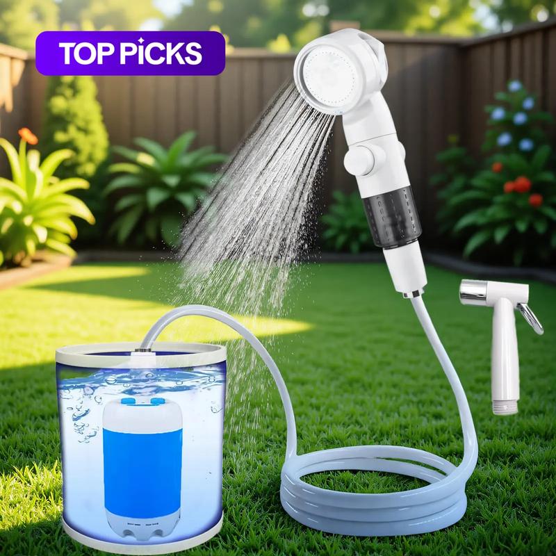 Rechargeable Water Pump Set, Portable Outdoor Travel Camping Shower ...