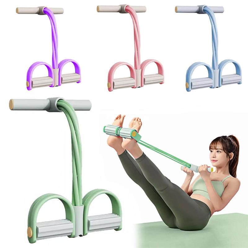 4 Resistanc Elastic Pull Ropes Exerciser Rower Belly Resistance Band ...