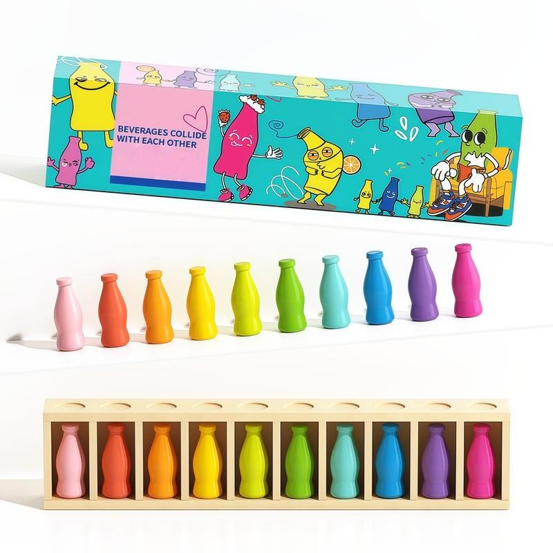 Kids Fun Bottle Guessing Game, Memory Logic Training Toy, Color ...