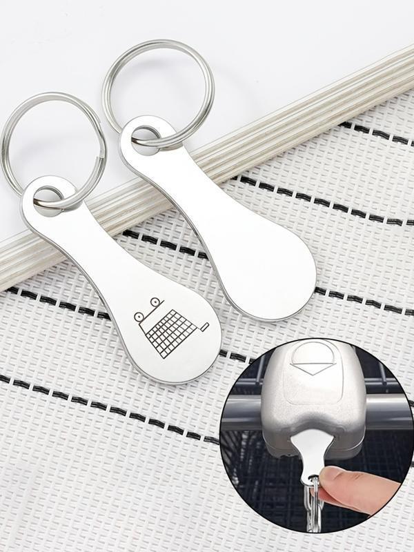 Supermarket Keychain Accessories, Stainless Steel Shopping Cart Key ...