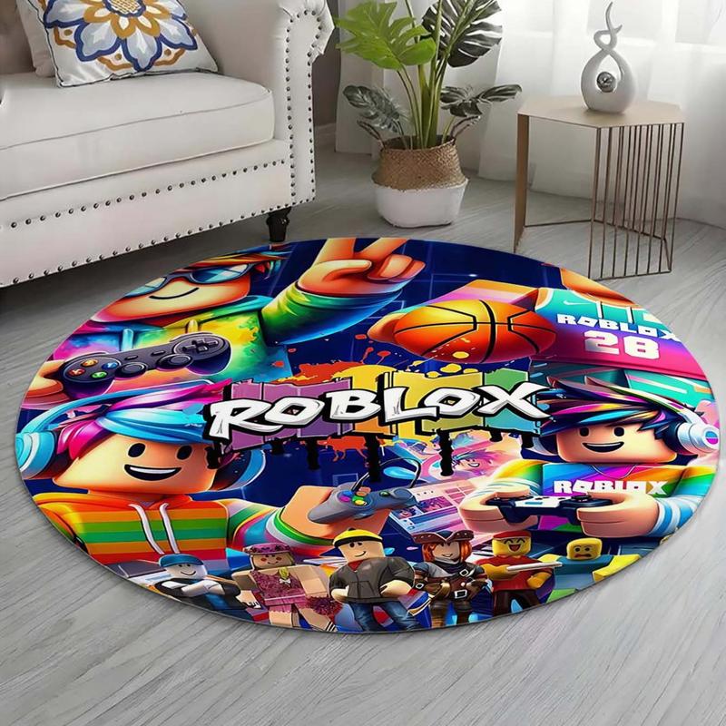 1pc Roblox Game Round Carpet, Soft Washable Non-Slip Backing, Ideal for ...
