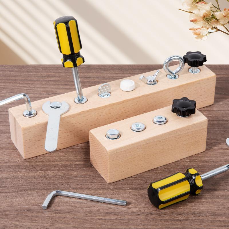 Montessori Early Education Screw Pairing Toy Set, 8 Real Screws Nuts ...